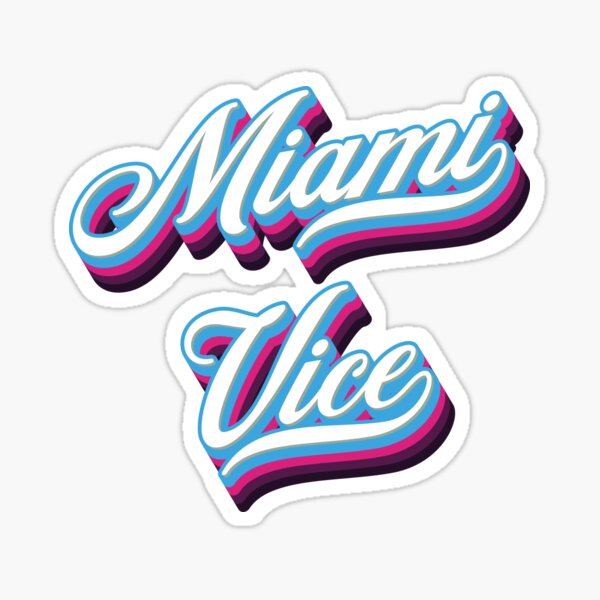 "Miami Vice - 80s Retro Vintage Typography" Sticker for Sale by James ...