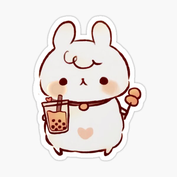 "Boba Bunny Vinyl " Sticker for Sale by BornHybrid | Redbubble