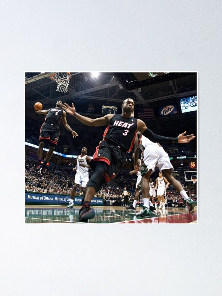 "LeBron James Dwyane Wade Iconic Dunk" Poster for Sale by helenlander ...