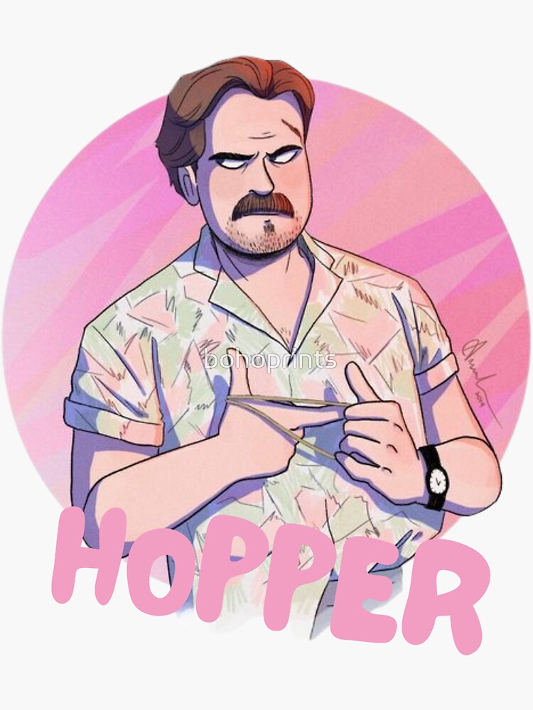 "Jim Hopper - Stranger Things" Sticker for Sale by bohoprints | Redbubble