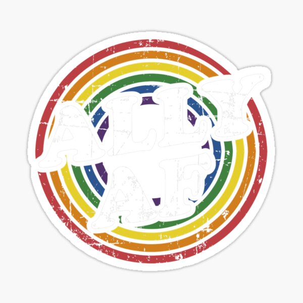 "Ally AF rainbow flag for LGBT Pride month support" Sticker for Sale by ...