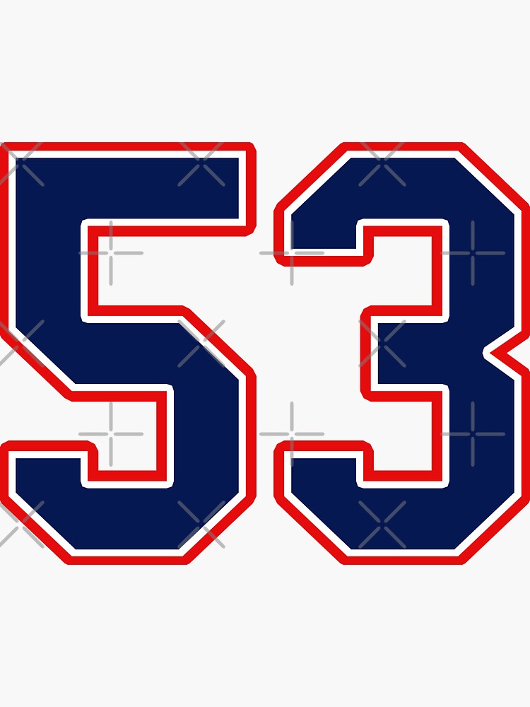 "Number Fifty Three 53 Sports Jersey" Sticker for Sale by MSBDesign ...