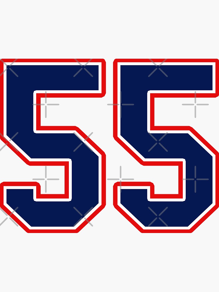 "Number Fifty Five 55 Sports Jersey" Sticker for Sale by MSBDesign ...