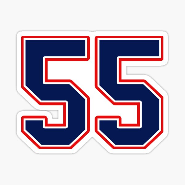 "Number Fifty Five 55 Sports Jersey" Sticker for Sale by MSBDesign ...