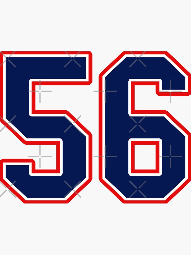"Number Fifty Six 56 Sports Jersey" Sticker for Sale by MSBDesign ...