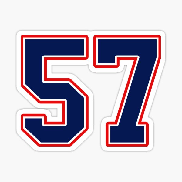 "Number Fifty Seven 57 Sports Jersey" Sticker for Sale by MSBDesign ...