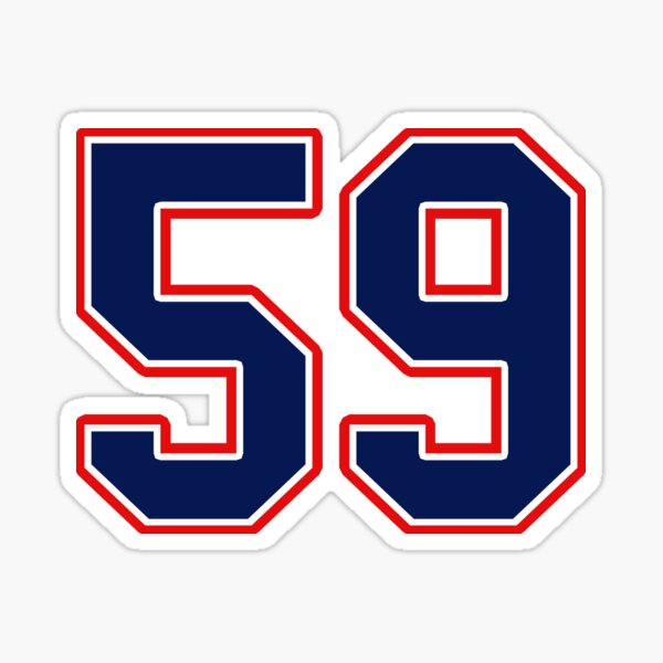 "Number Fifty Nine 59 Sports Jersey" Sticker for Sale by MSBDesign ...