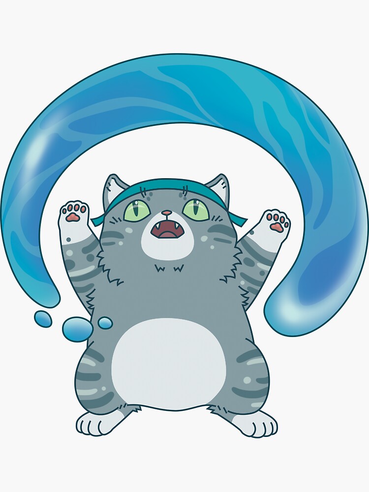 "Water Cat Elemental " Sticker for Sale by meowssytarot | Redbubble