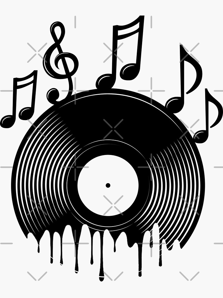 "Dripping Vinyl Record" Sticker for Sale by beezigraphix | Redbubble