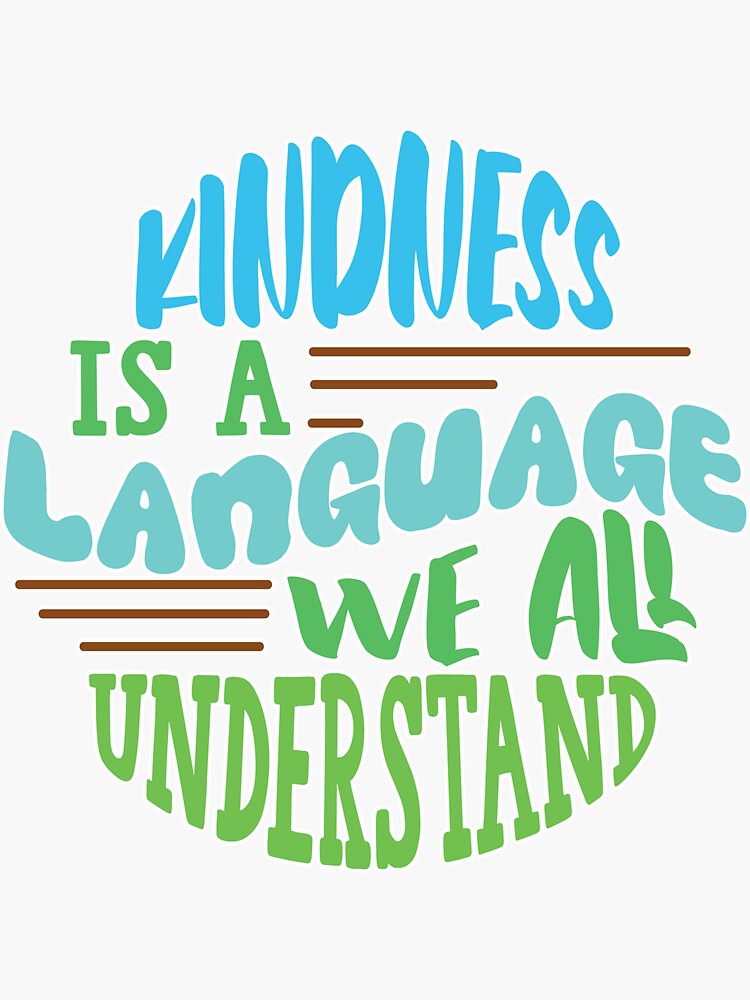 "Cute Kindness Language We All Understand ESL Teacher Student" Sticker ...