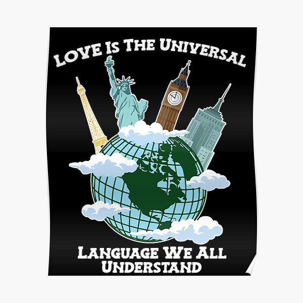 "Cute Love Is The Universal Language Team ESL Teacher Women" Poster for ...
