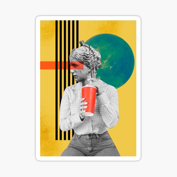 "Beautiful vintage collage" Sticker for Sale by ReydaDesign | Redbubble