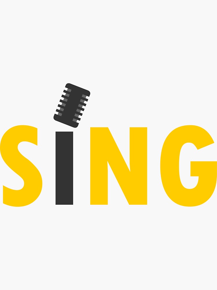 "sing (logo, design, png)" Sticker for Sale by Eremeister123 | Redbubble