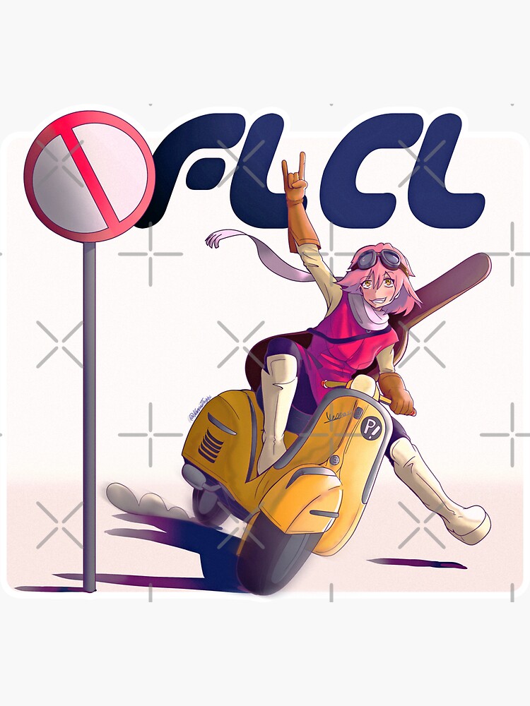 "Haruko Haruhara Drifing FLCL (Fooly Cooly) Sticker" Sticker for Sale ...
