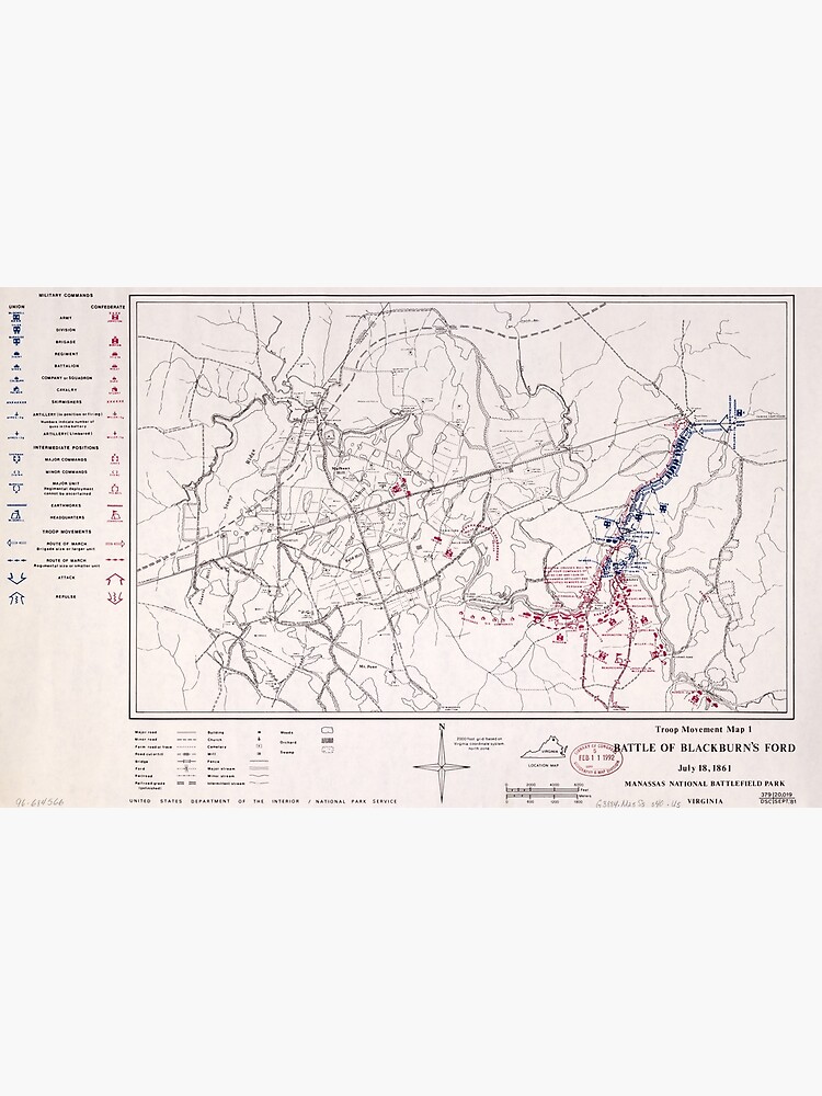 "Battle of Blackburn's Ford Map (July 18, 1861)" Poster by allhistory ...
