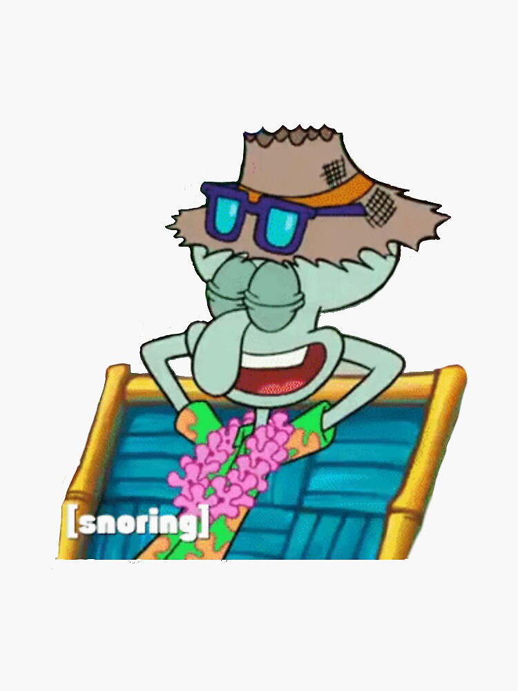 "Beach Squidward SpongeBob VSCO Aesthetic Meme Sticker" Sticker for ...