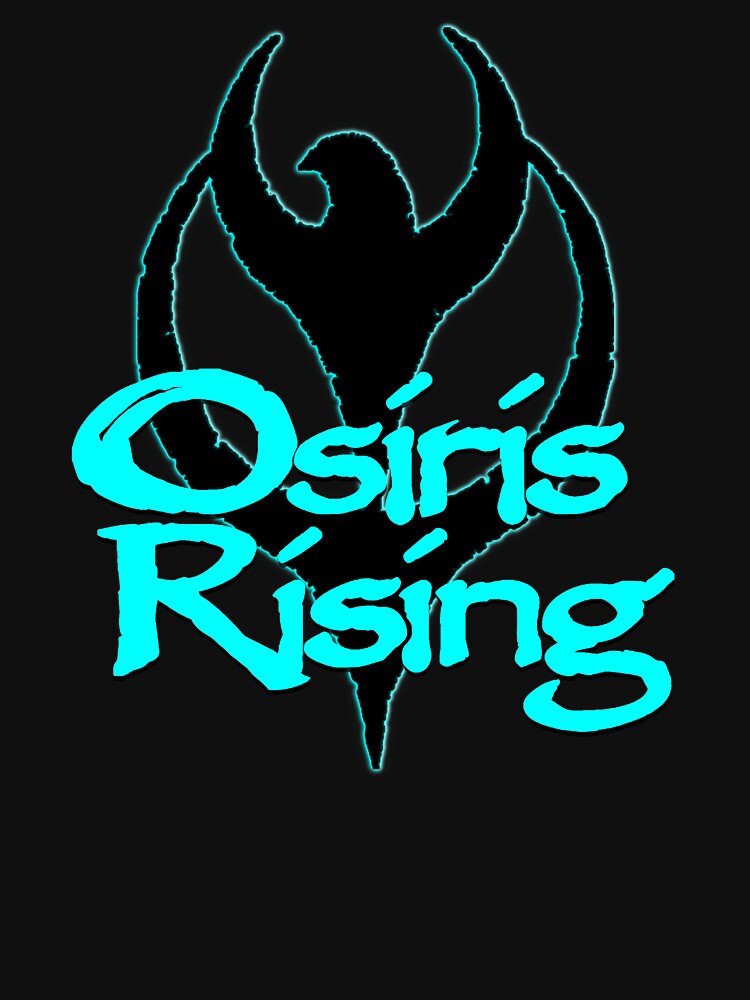 "Osiris Rising logo and icon, cyan and black" T-shirt for Sale by ...