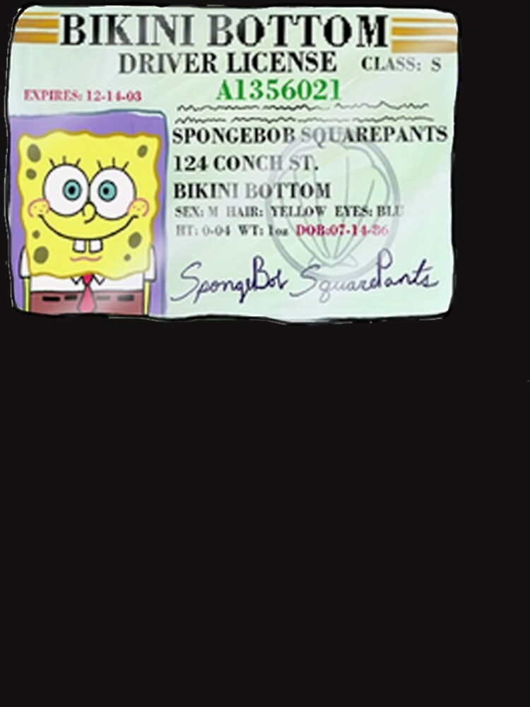 "Spongebob Squarepants Drivers License" Art Print for Sale by ...