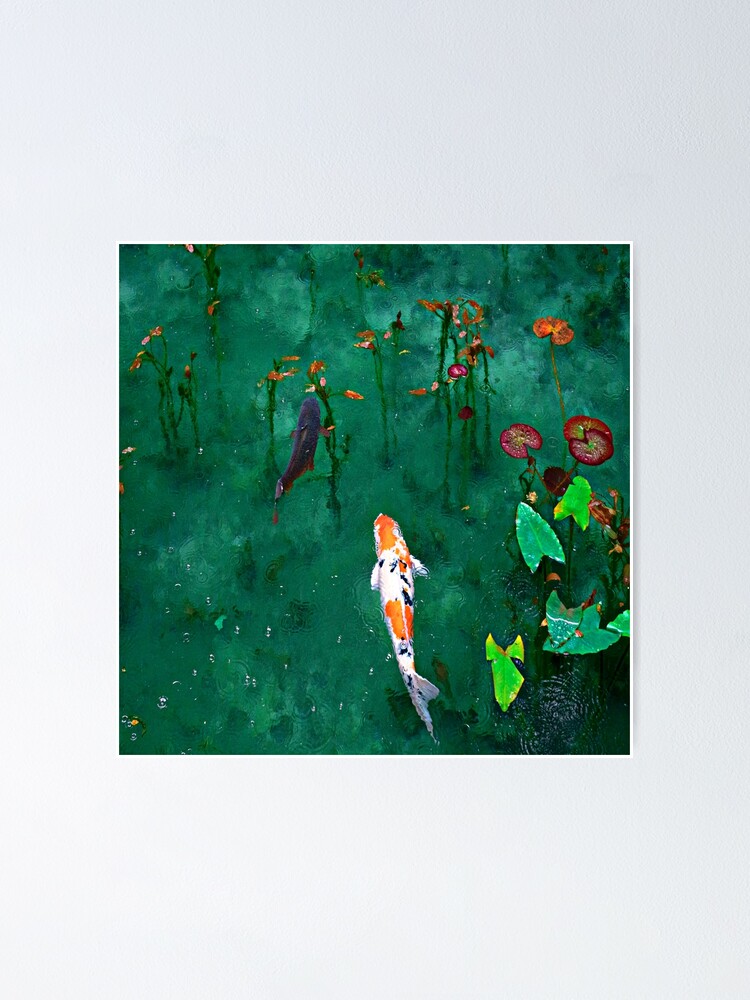 "Koi Fish Pond" Poster for Sale by ArtEnthusiiast | Redbubble