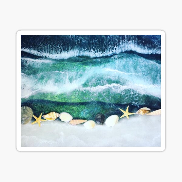 "Dark Ocean and Shells" Sticker for Sale by laurschm | Redbubble