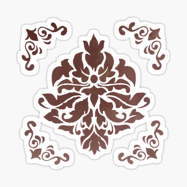 "Maroon Floral Flourish " Sticker for Sale by melgoza | Redbubble