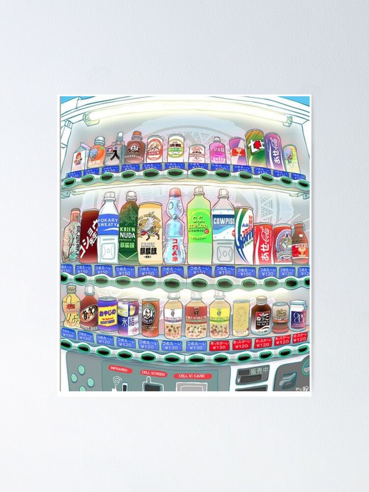 " Japanese Vending Machine Aesthetic Drinks" Poster for Sale by medoggy ...