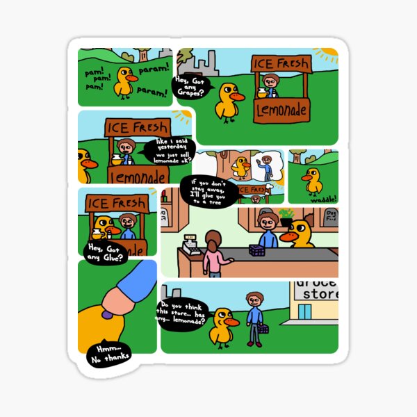 "Got Any Grapes - The Duck Song" Sticker for Sale by Rojeck | Redbubble