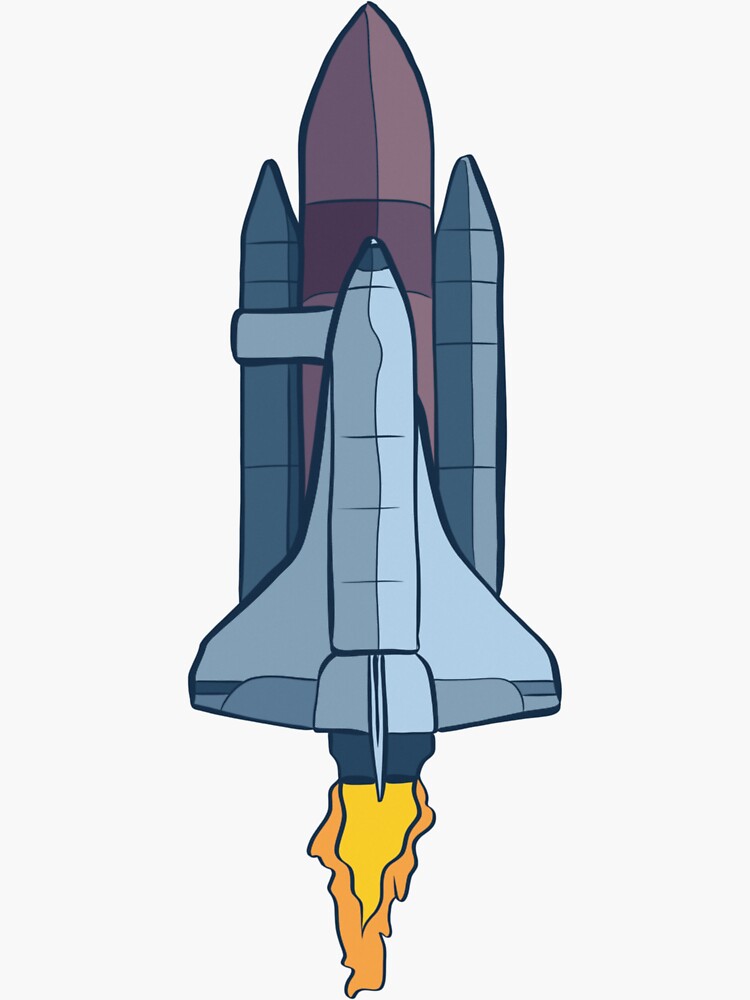 "Blast Off Rocket Spaceship" Sticker for Sale by BrittaCait | Redbubble