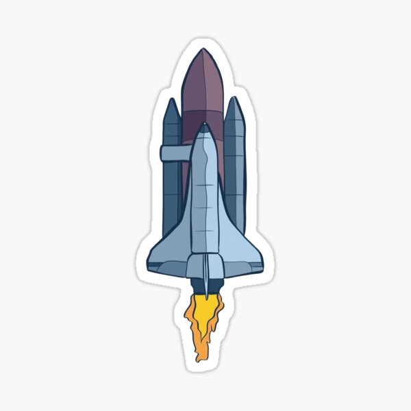"Blast Off Rocket Spaceship" Sticker for Sale by BrittaCait | Redbubble