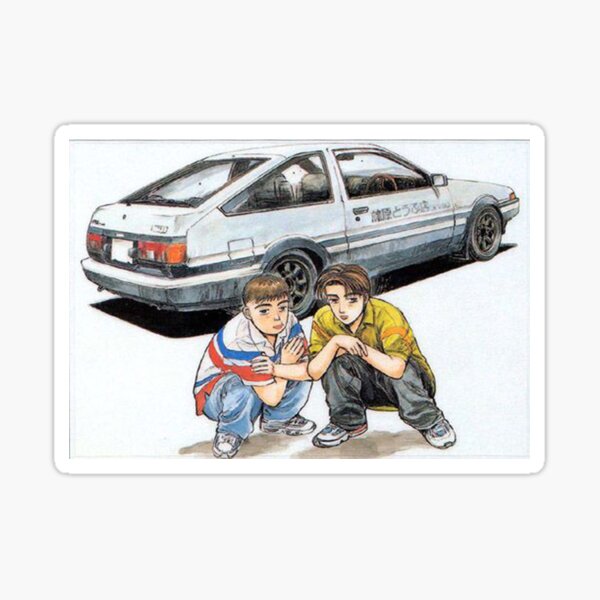 "Takumi & Itsuki Initial D " Sticker for Sale by godtiermeme | Redbubble