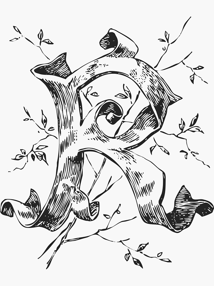 "Antique Letter R Monogram [dark]" Sticker for Sale by silver6press ...