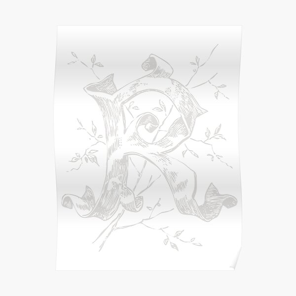 "Antique Letter R Monogram [light]" Poster for Sale by silver6press ...