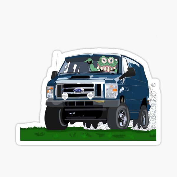 "Monster Van" Sticker for Sale by curtskartoons | Redbubble