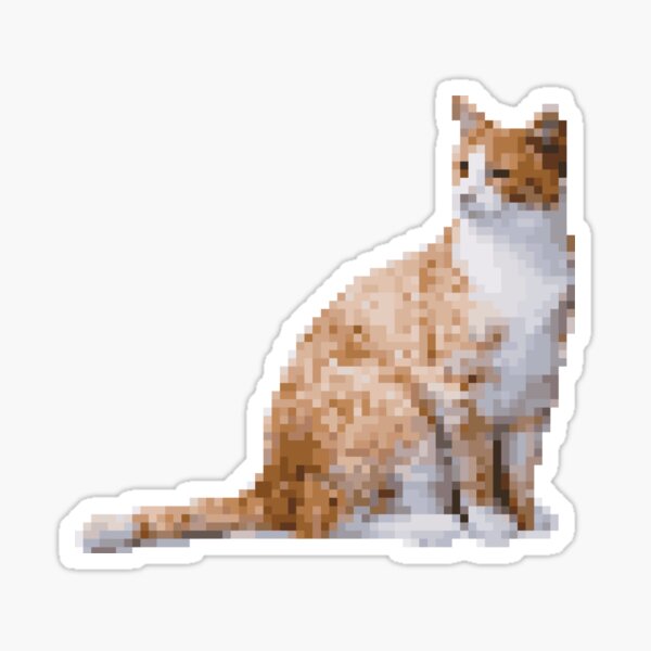 "Cute pixel art ginger cat" Sticker for Sale by PrintsyGal | Redbubble