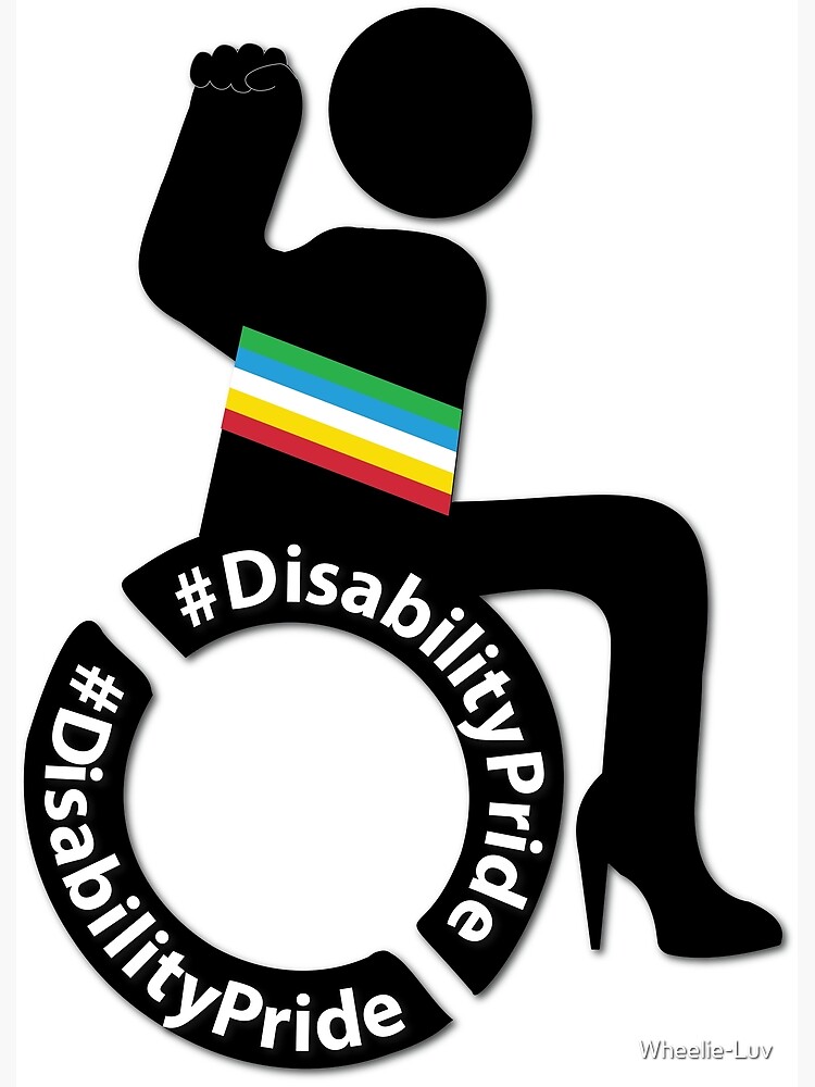 "Disability Pride! (with heel) (new flag - vibrant)" Poster for Sale by ...