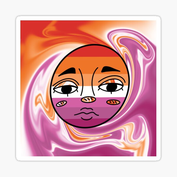 "Lesbian Pride Face" Sticker for Sale by TabletGirl | Redbubble