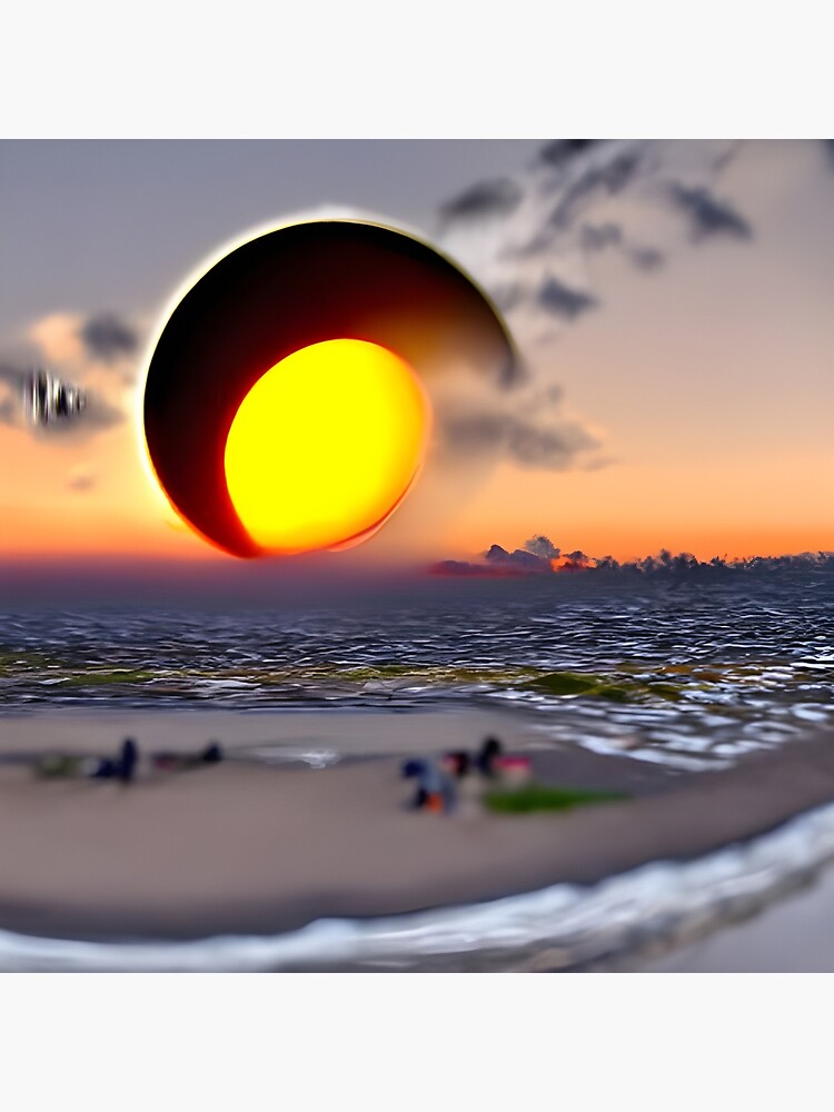 "Total Solar Eclipse Sunset- Made with AI Art" Poster for Sale by ...