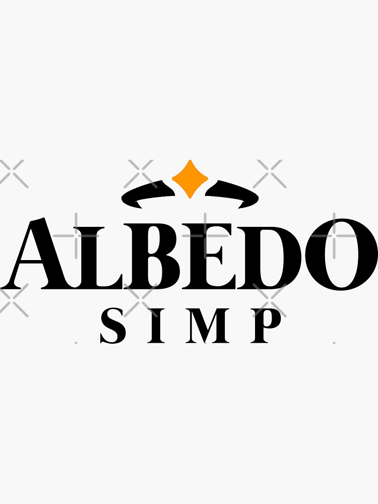 "Genshin Impact Albedo Simp- Black Text" Sticker for Sale by gisimp ...