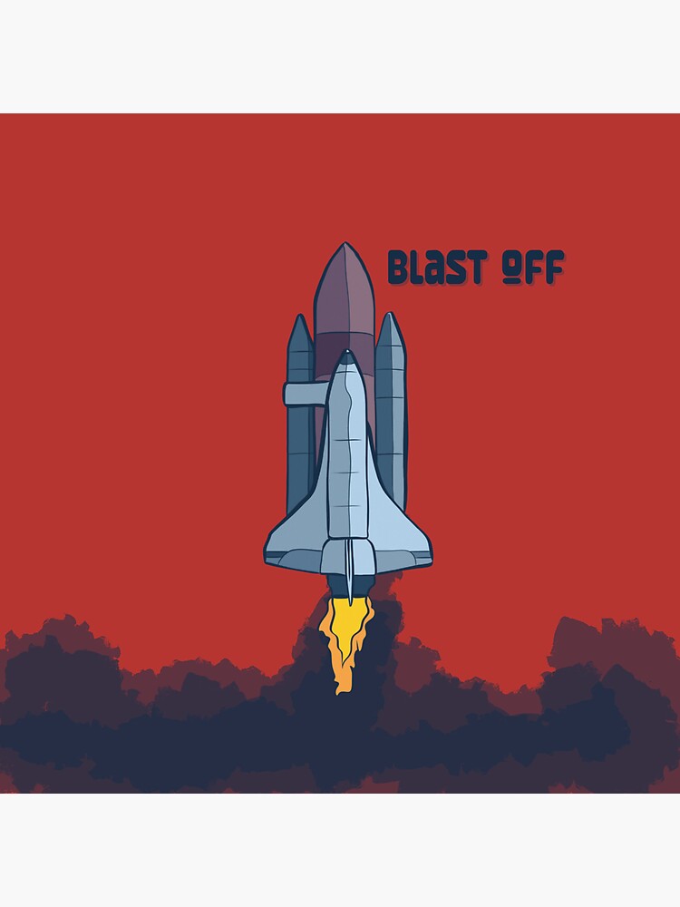 "Blast Off Spaceship Rocket Art " Sticker for Sale by BrittaCait ...