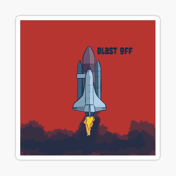 "Blast Off Spaceship Rocket Art " Sticker for Sale by BrittaCait ...