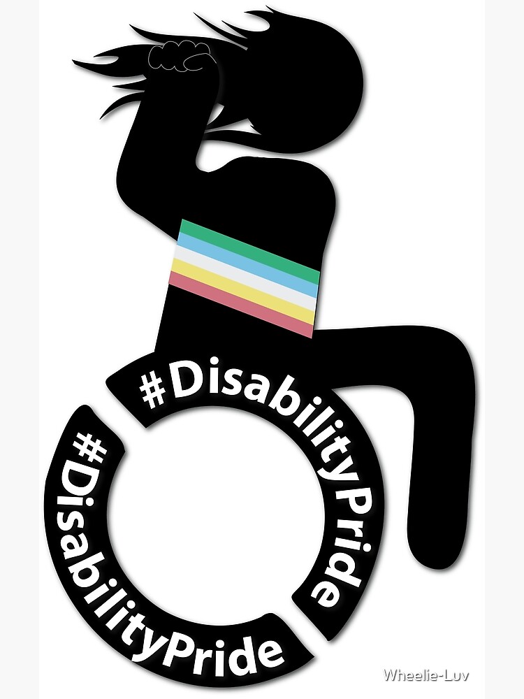 "Disability Pride! (with flowing hair) (new flag - muted colors ...