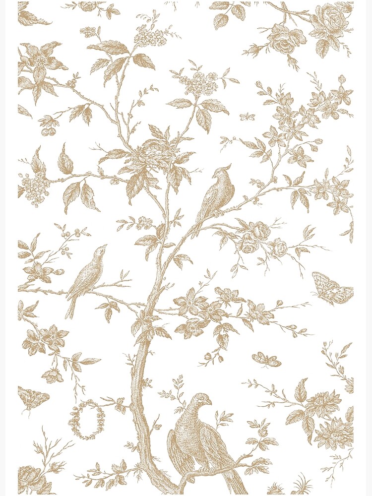 "French Toile Pattern in Antique Gold Colour" Poster for Sale by ...