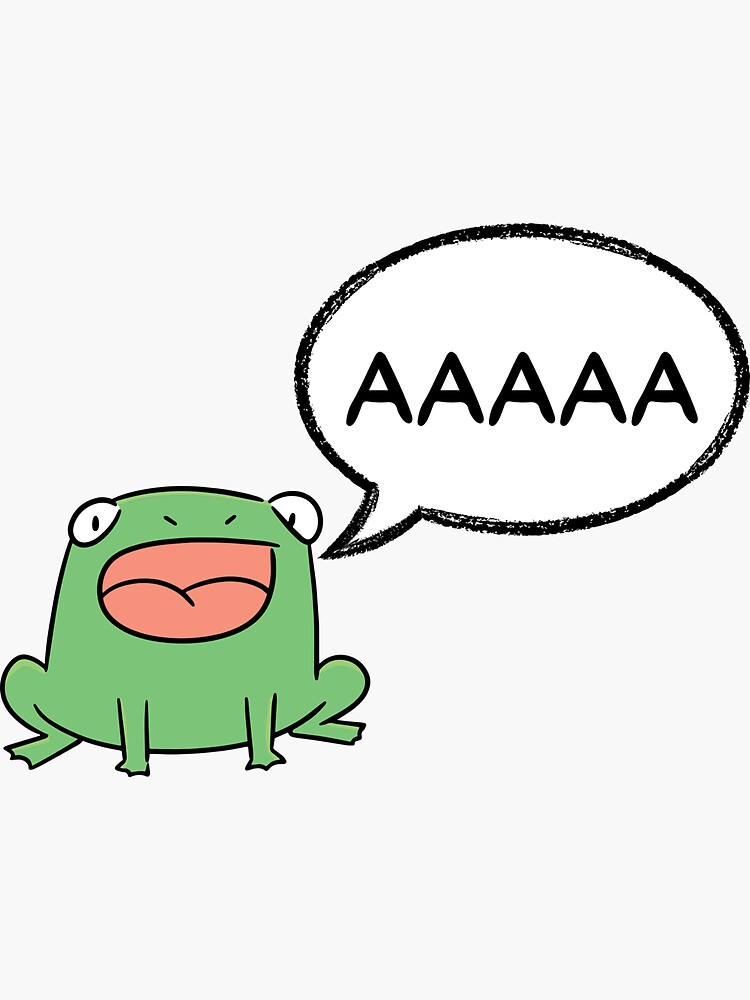 "Screaming froggy, little funny screaming frog. AAAAAAAA" Sticker for ...