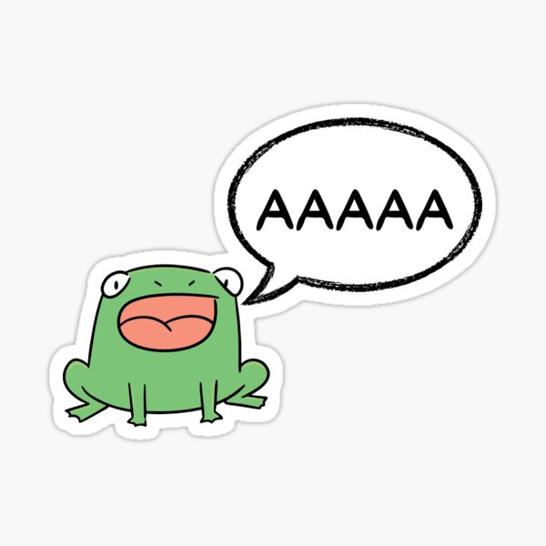 "Screaming froggy, little funny screaming frog. AAAAAAAA" Sticker for ...