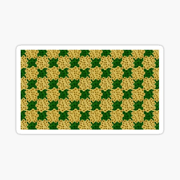 "Floral checkerboard in Green and Yellow" Sticker for Sale by JJLosh ...