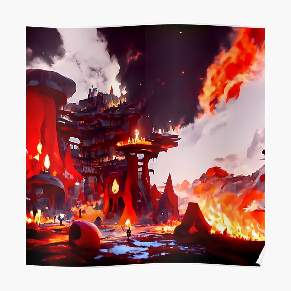 "Burning Fire World #1 | AI generated art" Poster for Sale by ...