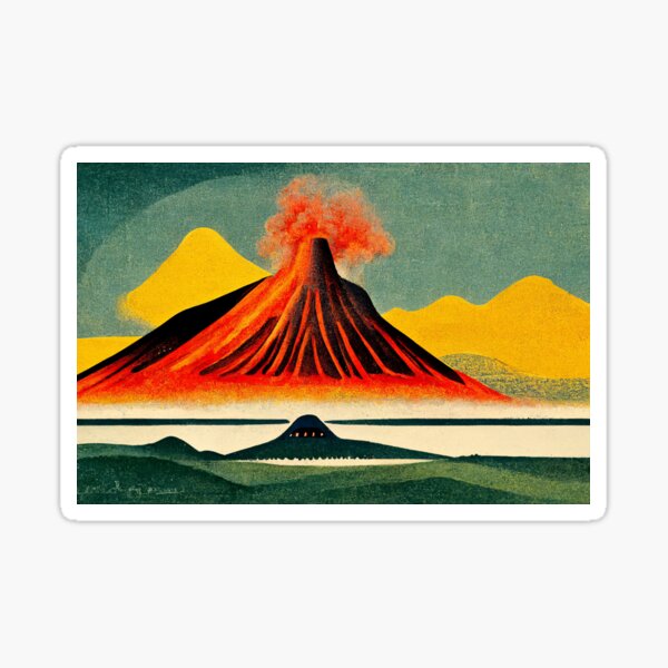 "Minimal Volcanic Eruption" Sticker for Sale by MoreMachine | Redbubble
