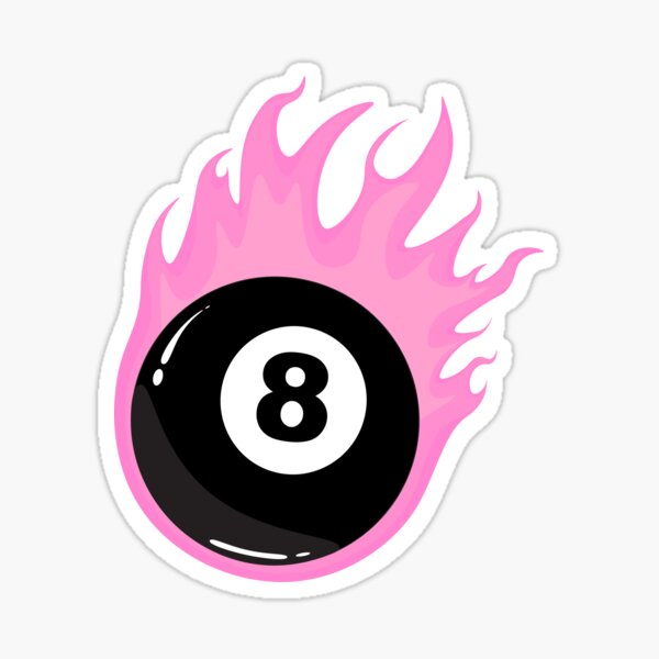 "8 ball (pink)" Sticker for Sale by moonkissess | Redbubble