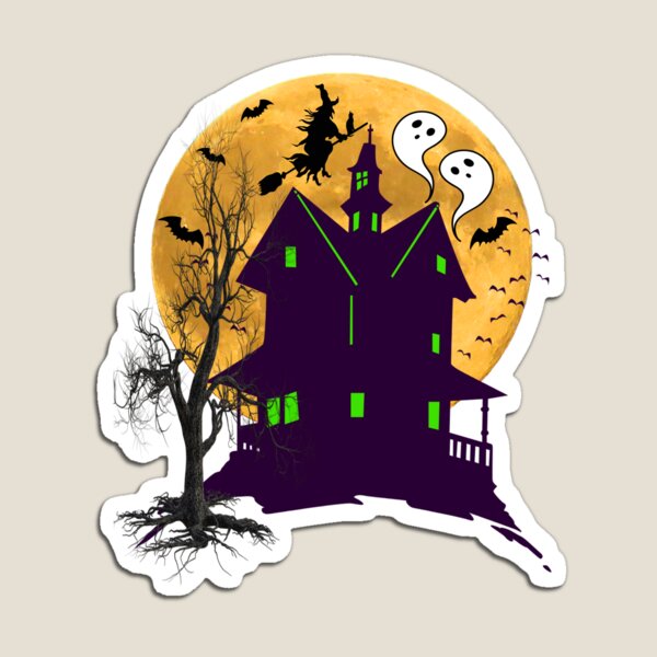 "Haunted House, Witch Design Halloween" Magnet for Sale by tamdevo1 ...