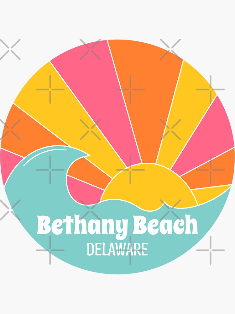 "Bethany Beach DE Retro" Sticker for Sale by ecoastapparel | Redbubble
